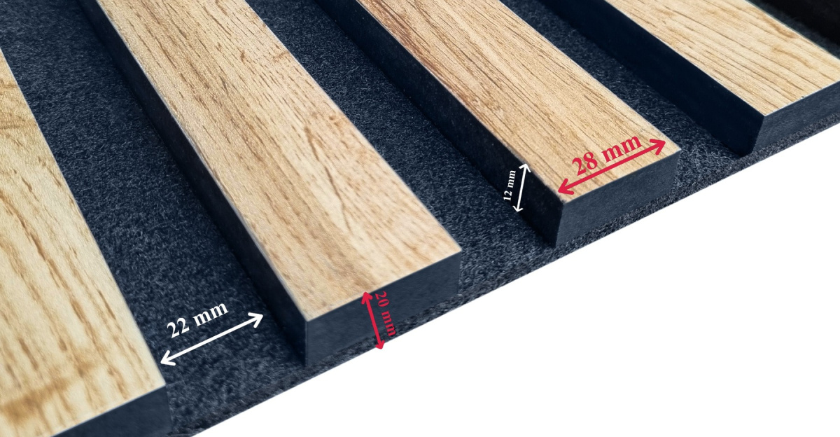 LAMELE 3D NA FILCU AKUSTYCZNE 50X50 CM DĄB WOTAN Z MARGINESEM > Stelle